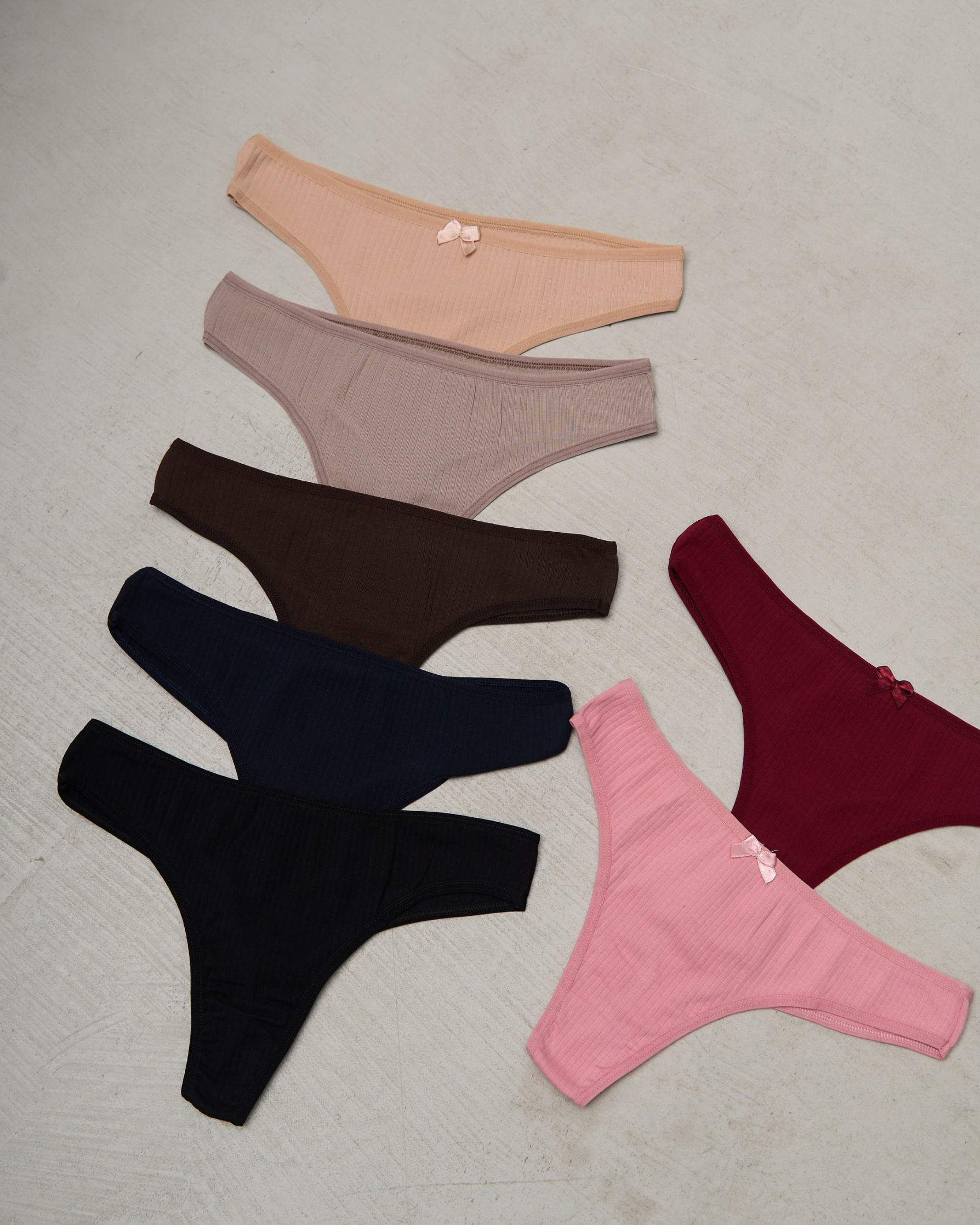 Набір жіночих бразильян-тижневок у рубчик - 7 шт. - 792127 (792127 ...